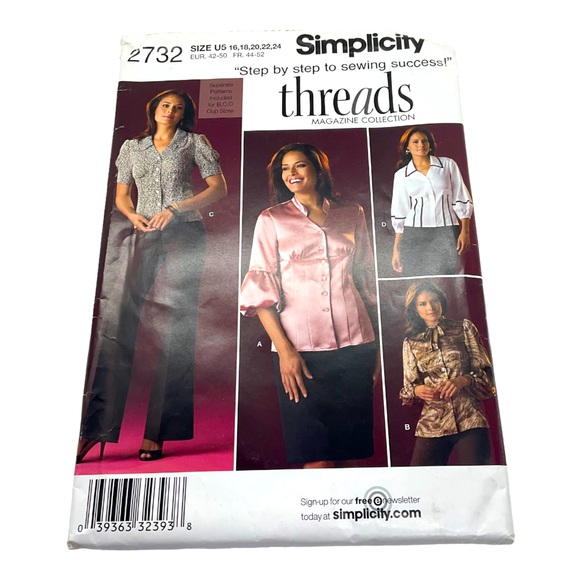Simplicity | Other | Simplicity 2732 Threads Career Blouse Sewing ...